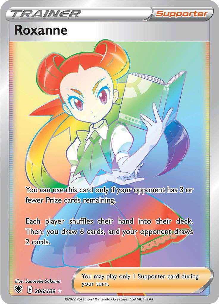 Pokemon Sword & Shield Astral Radiance Rare Rainbow Roxanne #206 ...