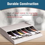 BankSupplies Bill Strap Rack, Champagne, 6-Compartment Money Organizer ...