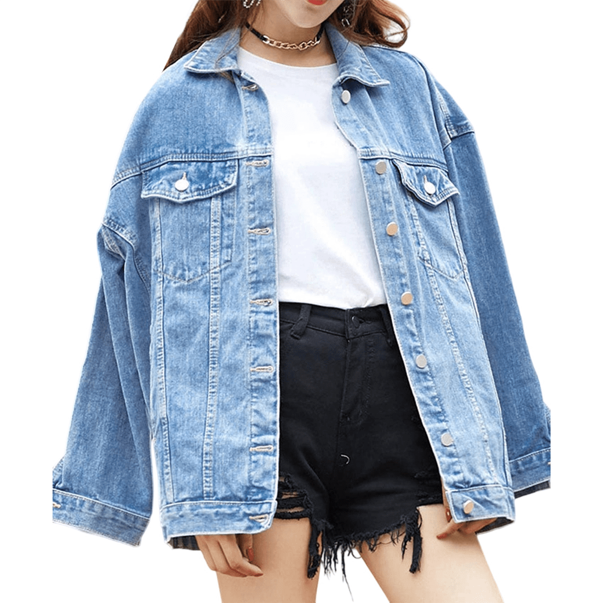 Click here for Unbranded Womens Oversized Mid Long Denim Jacket J... prices