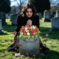 Artificial Spray with Stand, Cemetery Memorial Decoration for Grave ...