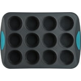 Trudeau Silicone Muffin Pan, 12 Count, Nonstick with Steel Frame ...