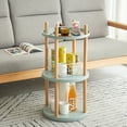 Mintazer 360° Rotating Storage Tray Organizer Bookshelves, 3-Tier Metal ...