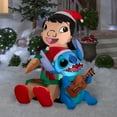 Gemmy Christmas Inflatable Lilo and Stitch in Santa Hats, 4 ft Tall ...