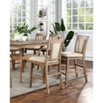 Counter Height Chairs in Natural Tone and Beige Fabric, 2 per Package ...