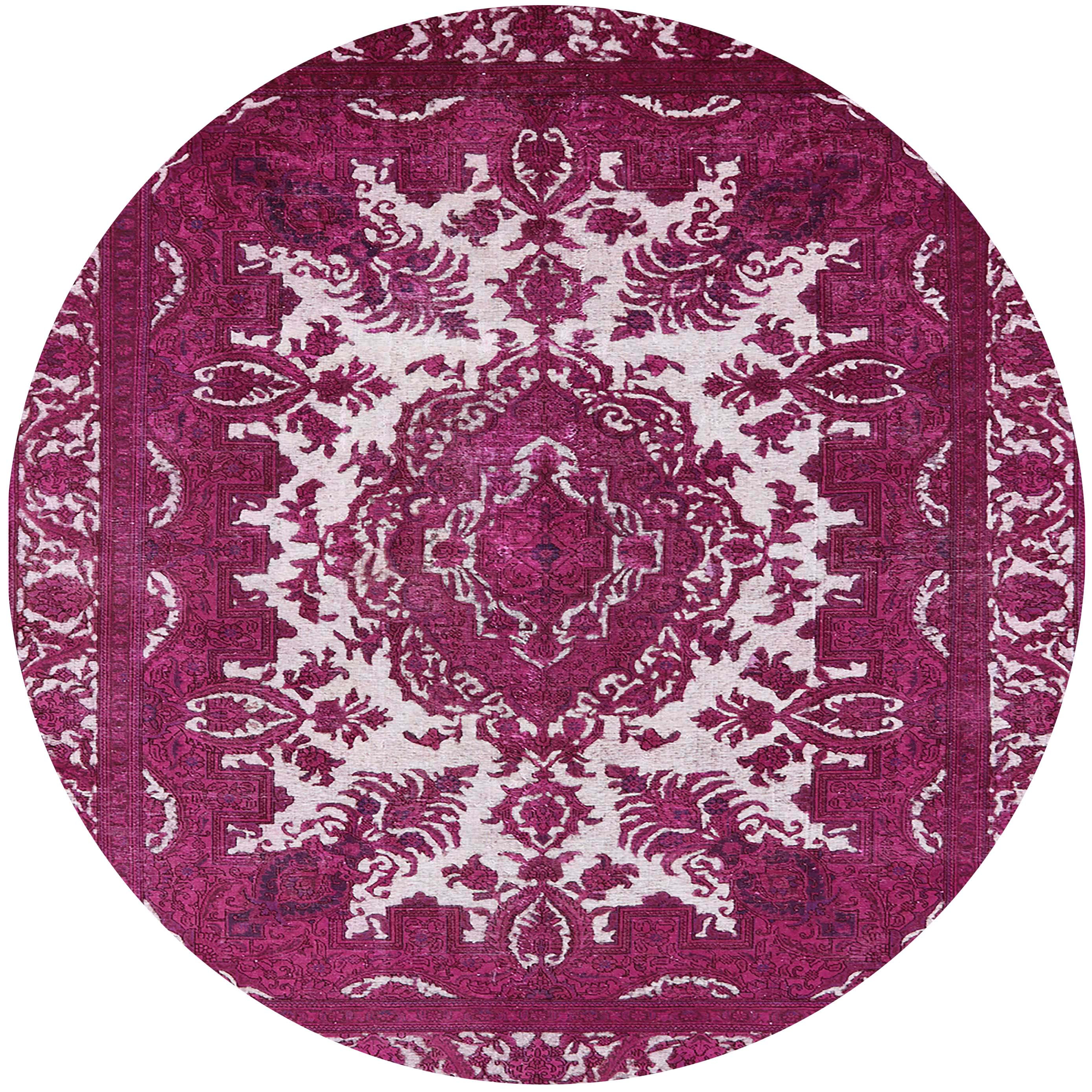 Ahgly Company Indoor Round Mid-Century Modern Pale Violet Red Pink ...