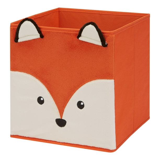 Mainstays Kids 10.5" x 10.5" x 11" Collapsible Fox Storage Bin ...