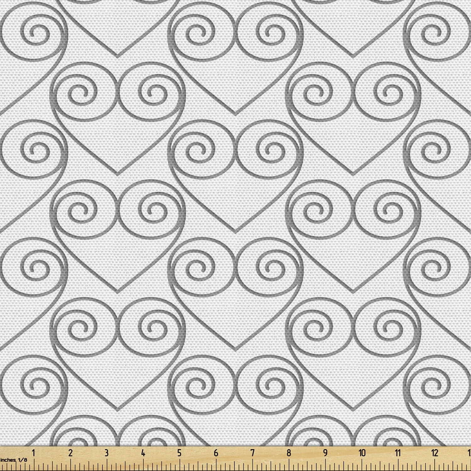 Retro Sofa Upholstery Fabric by the Yard, Romantic Perforated Swirly ...