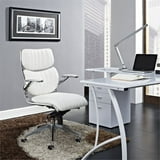 Hawthorne Collection Faux Leather Swivel Office Chair in White ...
