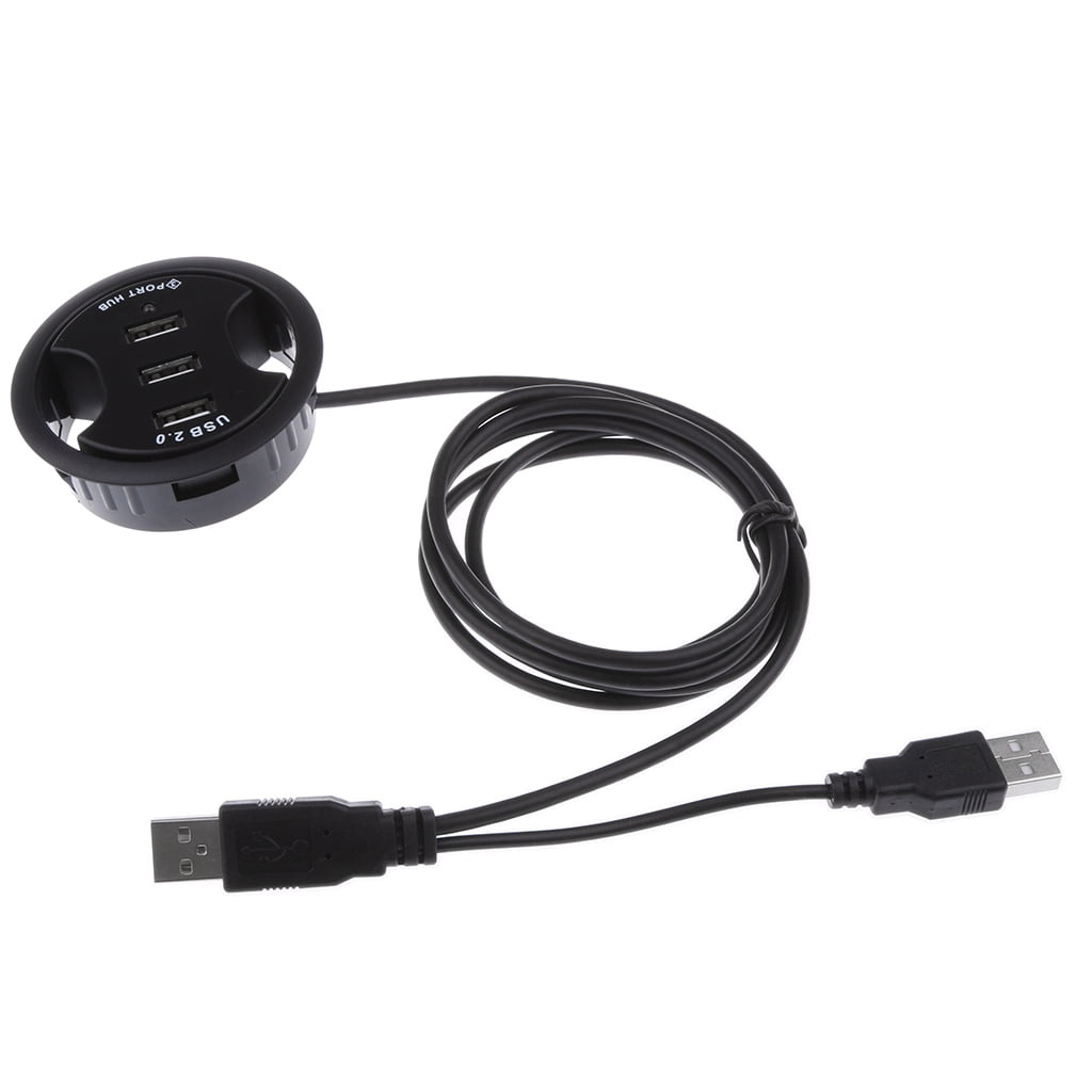 3 Port USB 2.0 Rotate External Adapter Hub Hole Cover For Laptop ...