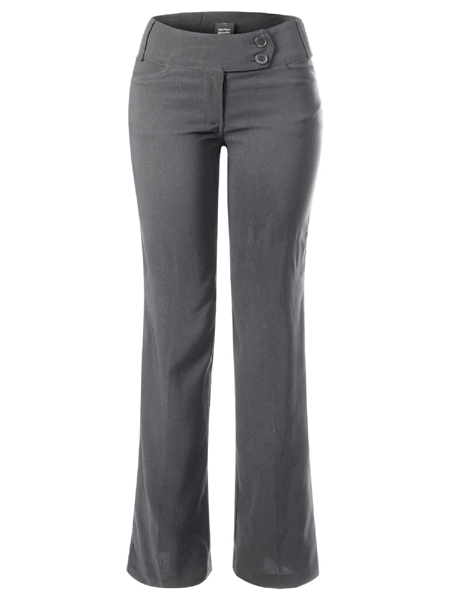 Made by Olivia Women's Relaxed Boot-Cut Office Pants Trousers Slacks ...