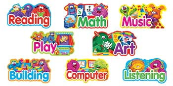T-8733 - Furry Friends Primary Center Signs Mini Bulletin Board Set by ...