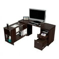 Inval L-Shaped Reversible Computer Desk, Espresso - Walmart.com