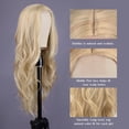 Aida ble Mixed Blonde Long Wave Wig for Women -26inch Middle Part Long ...