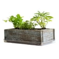 Culinary Herb Garden Kit with Reclaimed Barnwood Style Planter - Aged ...