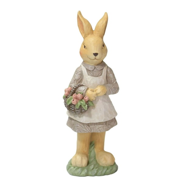 Bunny Rabbits Garden Animal Statues Multicolored Easter Bunny ...