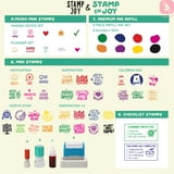 Stamp Joy - 6 Self-Ink Flash Stamp Set, Multicolor Teacher Stamps ...