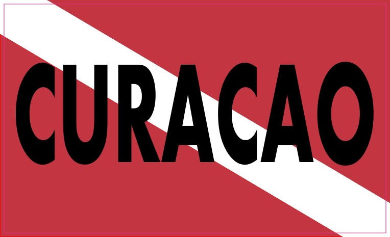 5in x 3in Curacao Diver Down Sticker Flag Bumper Stickers - - Walmart.com