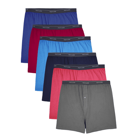 Fruit Of The Loom Mens Big Assorted Knit Boxers - 6 Pack, 4XB, Assorted ...