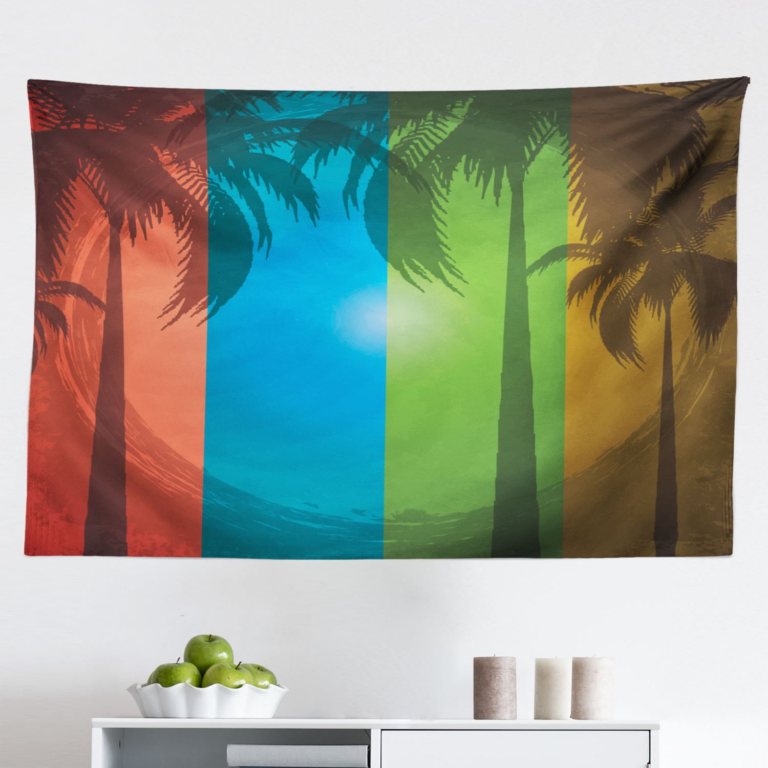 Tree Tapestry, Framework with Black Tree Silhouettes and Dried Leaves ...