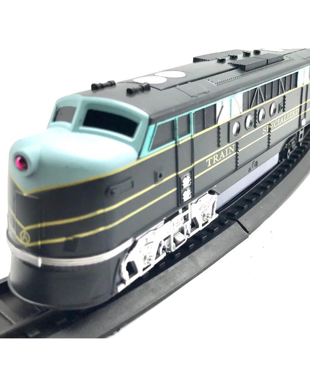 Classic Railway Set with Light and Sound Die-Cast Train Models, Gray ...