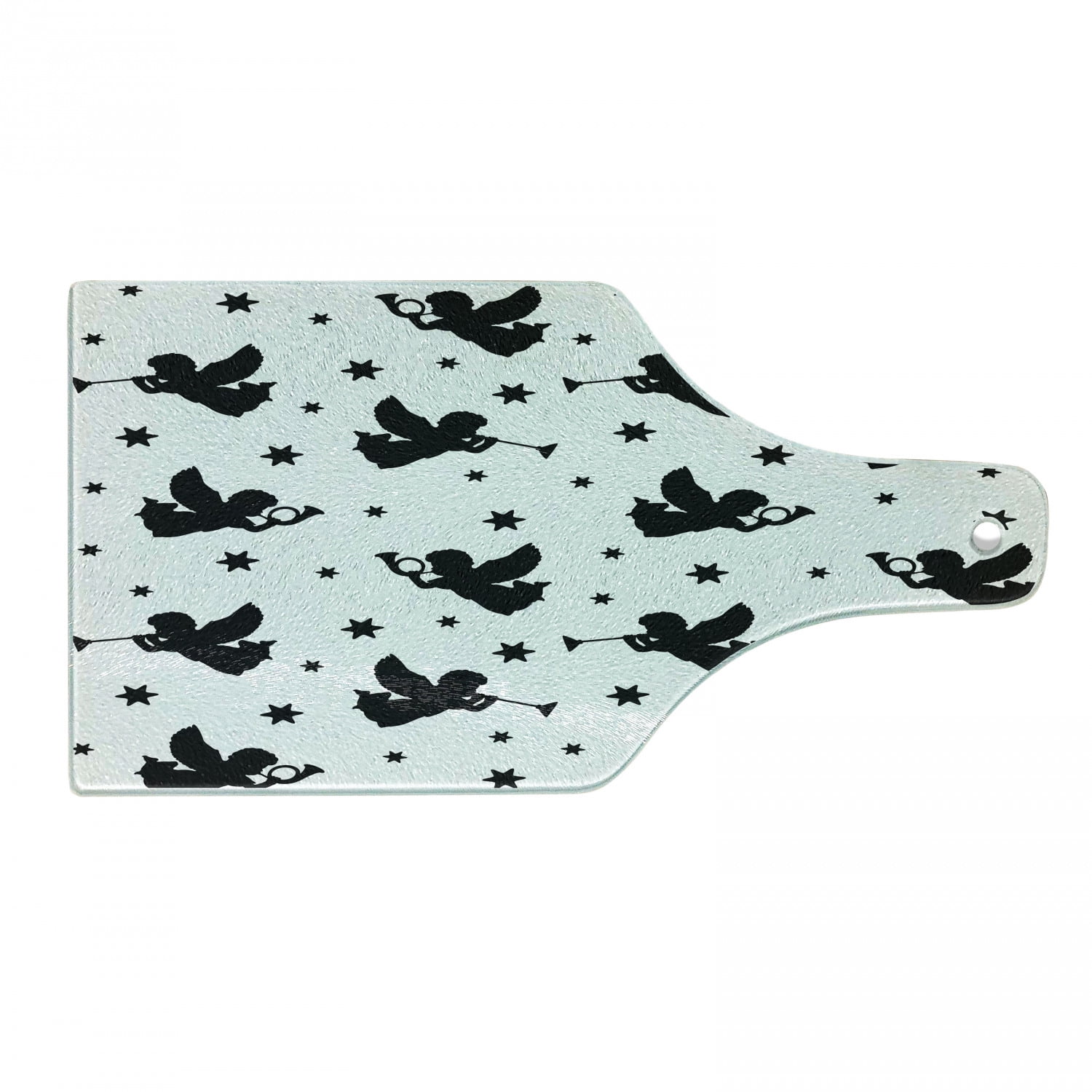 Angel Cutting Board, Cupid with Trumpets Angels Sky Stars Xmas Season ...