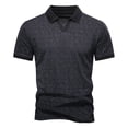 Antinious Men Solid Knit Notch V-Neck Collar Pullover Short Sleeve ...