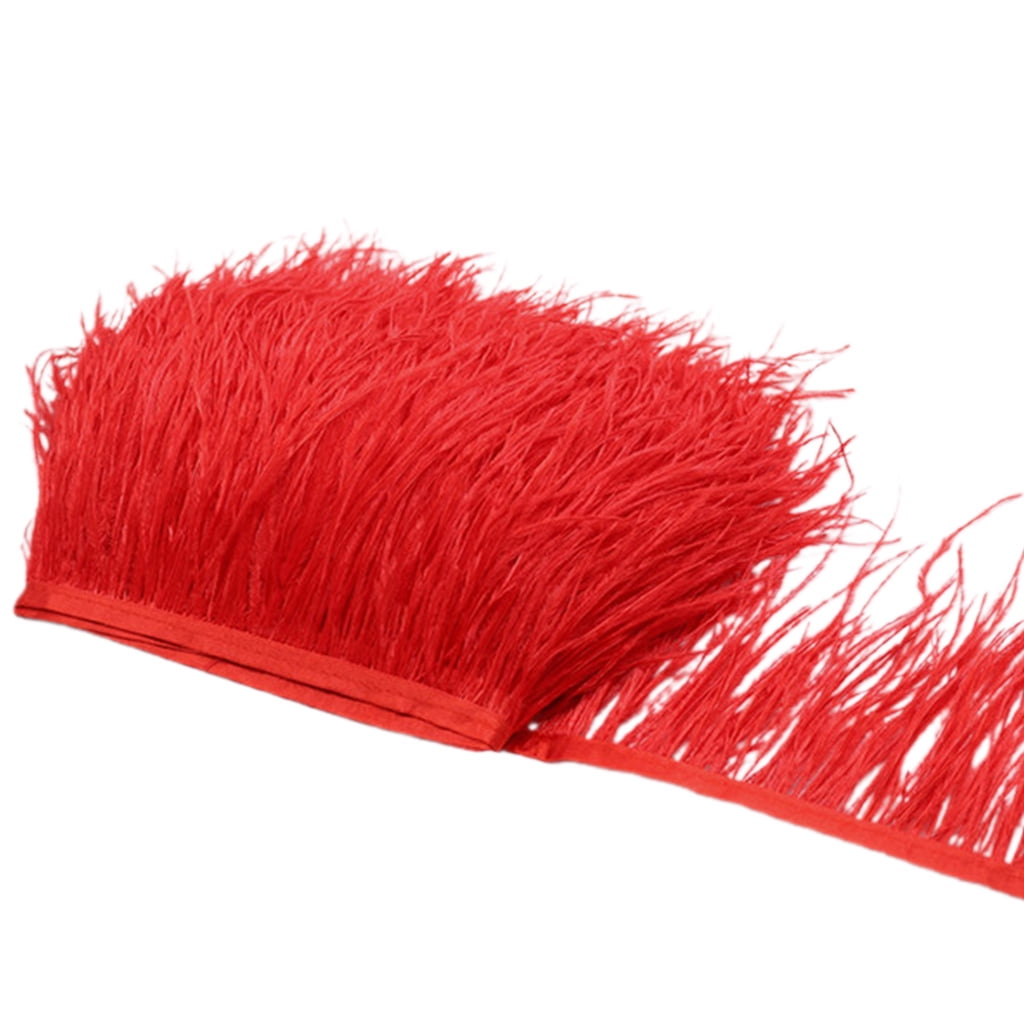 1 Meter Ostrich Feather Trim 8-10cm Plumes Ribbon Selvedge for DIY ...