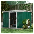 Metal Garden Shed 9x4.5x5.5ft, Rust Resistant Outdoor Storage Shed ...