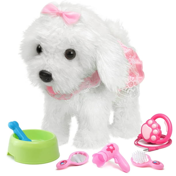 Interactive plush puppy toy with remote control leash for kids aged 2-5 ...