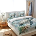 4 Piece Duvet Cover Set Full, Sea Turtle Ocean Starfish Coral Soft ...