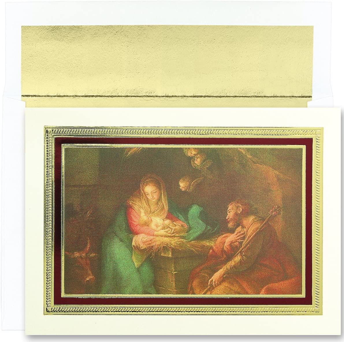 Masterpiece Studios Boxed Cards, 16-Count, Framed Nativity Scripture ...