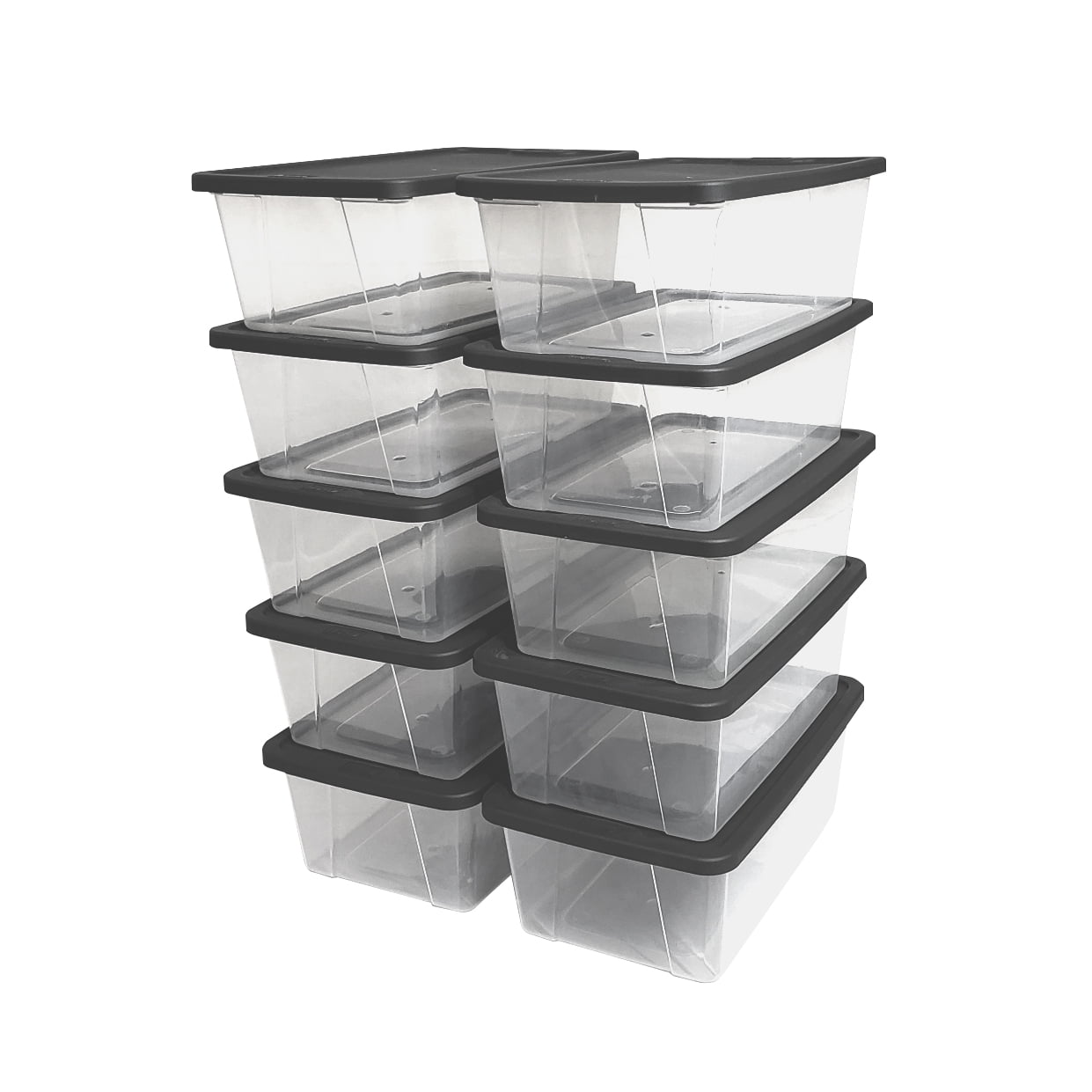 Homz® Snaplock® 6 Quart Clear Storage Container, Clear Base with Gray ...