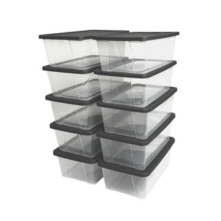 Sterilite 58 Qt Storage Box Clear Base White Lid Set of 8 - Walmart.com