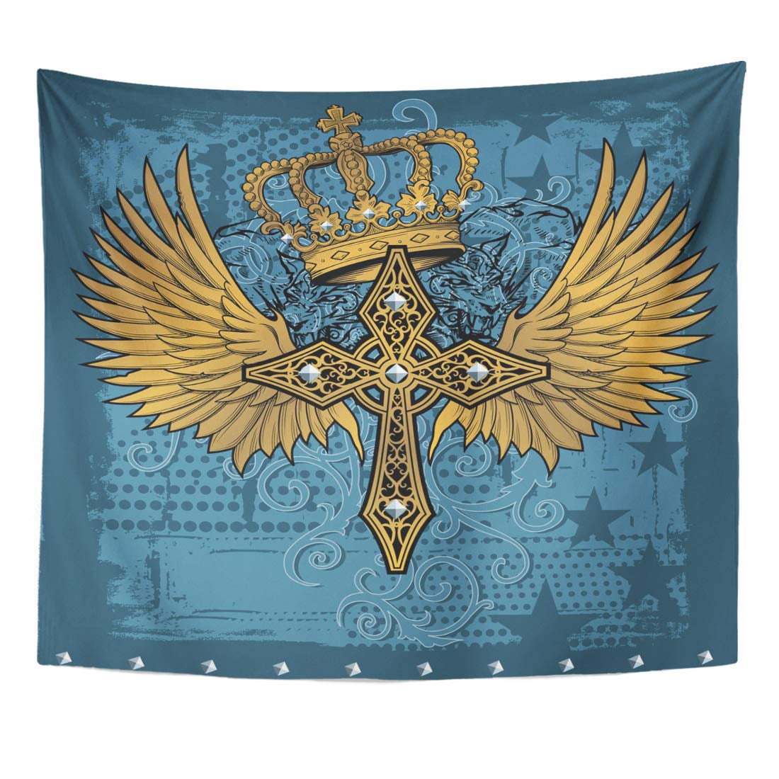 Crosses With Wings And Banner