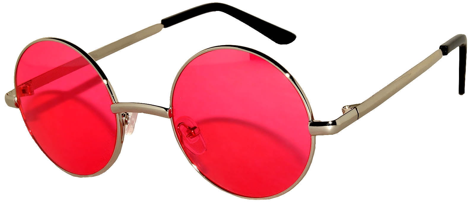 Round Sunglasses - Small (43mm) Gold Frame / Red Lens - Walmart.com