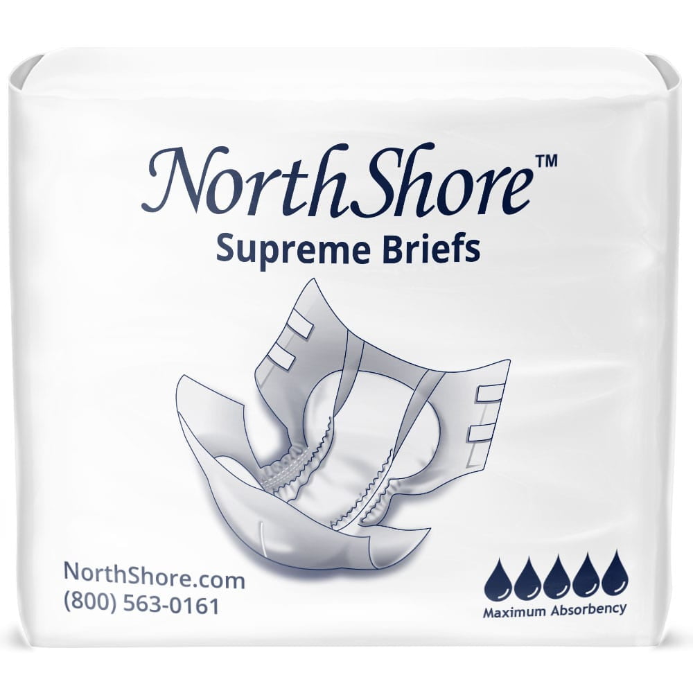 NorthShore Supreme Tab-Style Briefs, White, Large, Pack/15 - Walmart.com