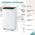 Costway 8000 BTU 12000 BTU ASHRAE Portable Dual Heater Air Conditioner ...
