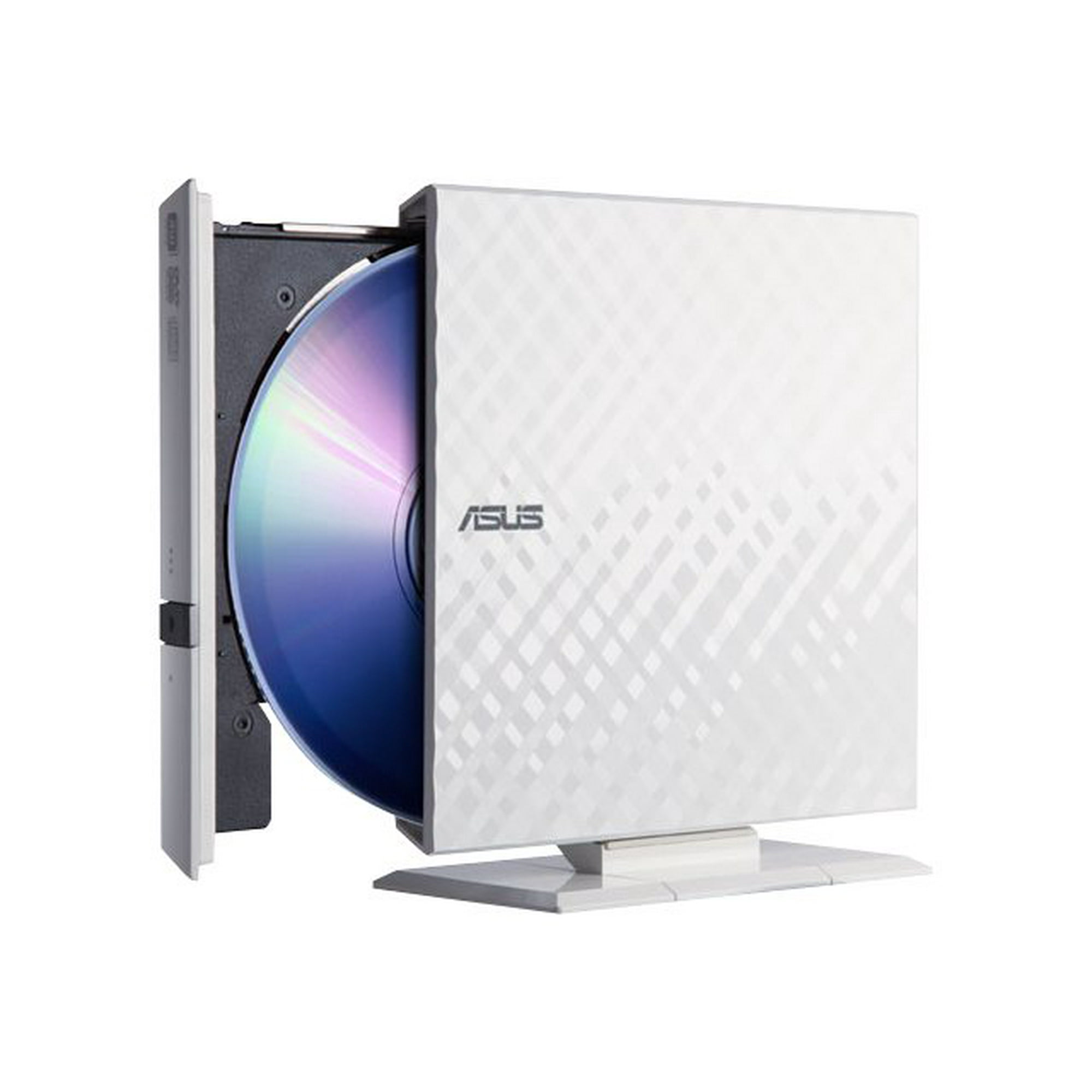 ASUS USB 2.0 White External Slim CD / DVD Re-Writer Mac OS Compatible Model SDRW-08D2S-U