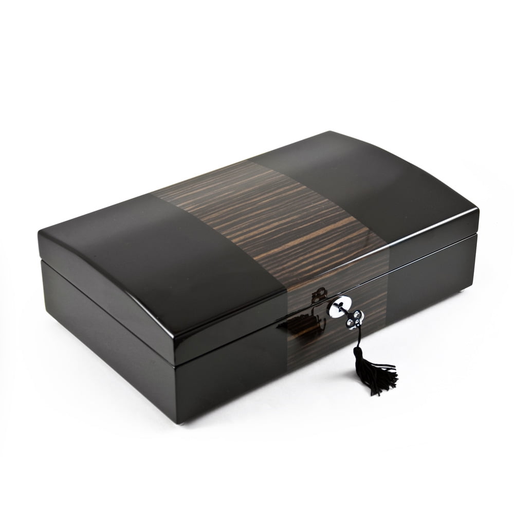 Modern 22 Note Hi-Gloss Black Lacquer with Macassar Accent Musical 11 ...