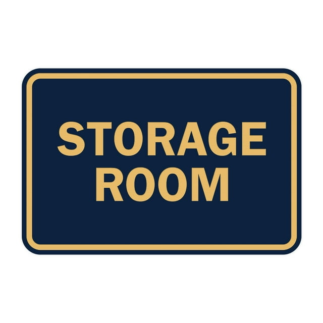 Classic Framed Storage Room Sign (Navy Blue/Gold) - Small - Walmart.com