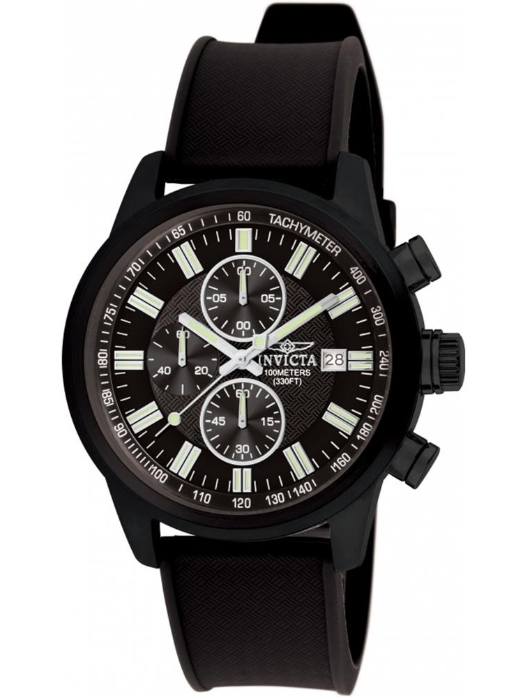 Invicta Men's Specialty 44mm Black Polyurethane Band Steel Case Flame ...