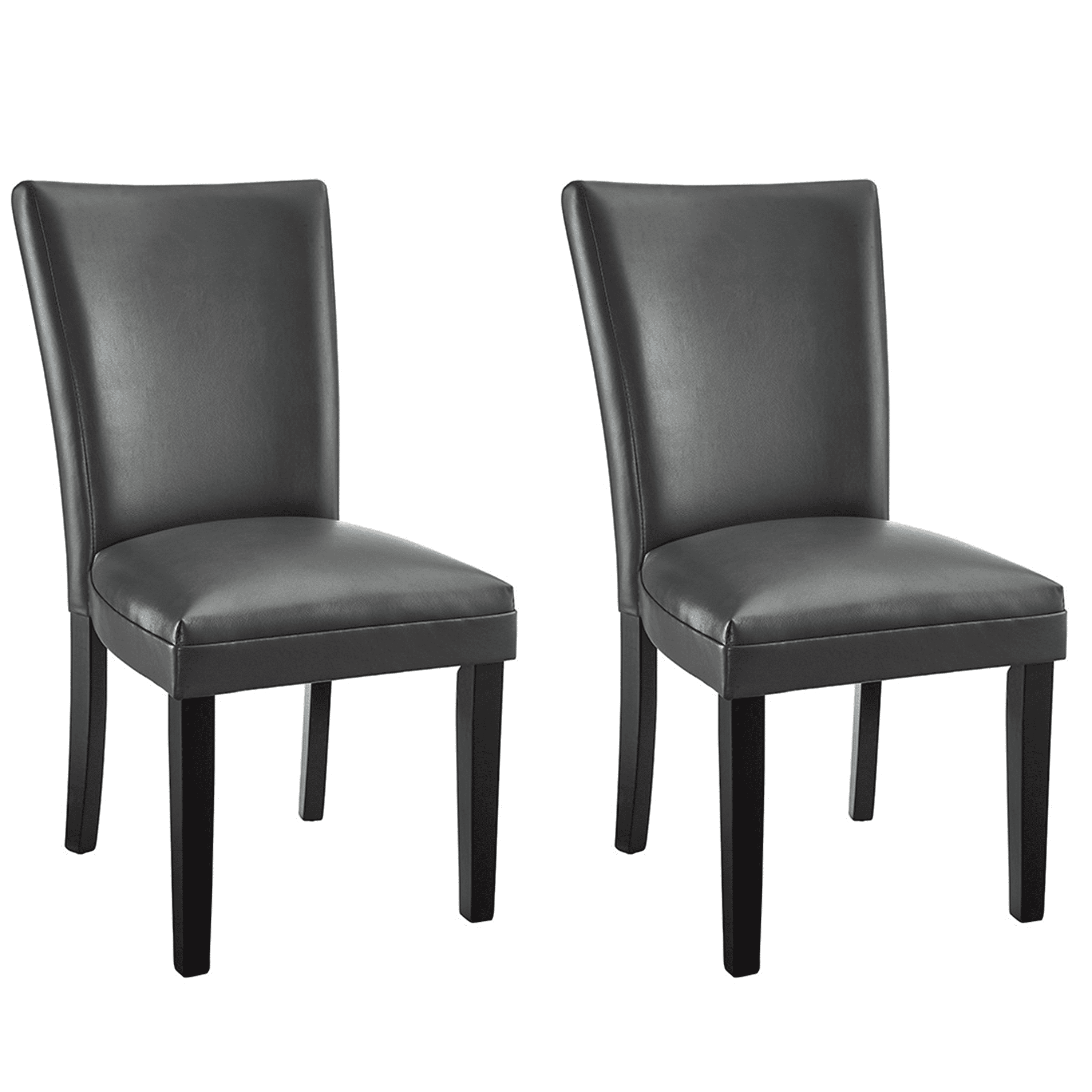 Set of 2 Faux Leather Dining Chairs, Upholstered Dining Chairs, Modern ...