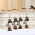 kiskick Iron Bell Chime with 3 Large Vintage Cow Bells on Rope - Rustic ...