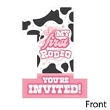 Big Dot of Happiness Pink First Rodeo - Shaped Fill-In Invitations ...