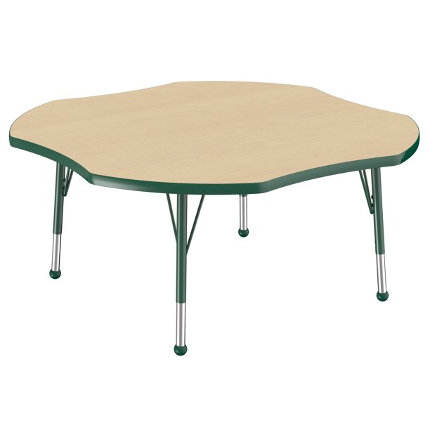 48in Clover Premium Thermo-Fused Adjustable Activity Table Maple/Green ...