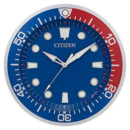 Citizen Clocks Citizen CC2062 Gallery Wall Clock, Red and Navy Blue ...