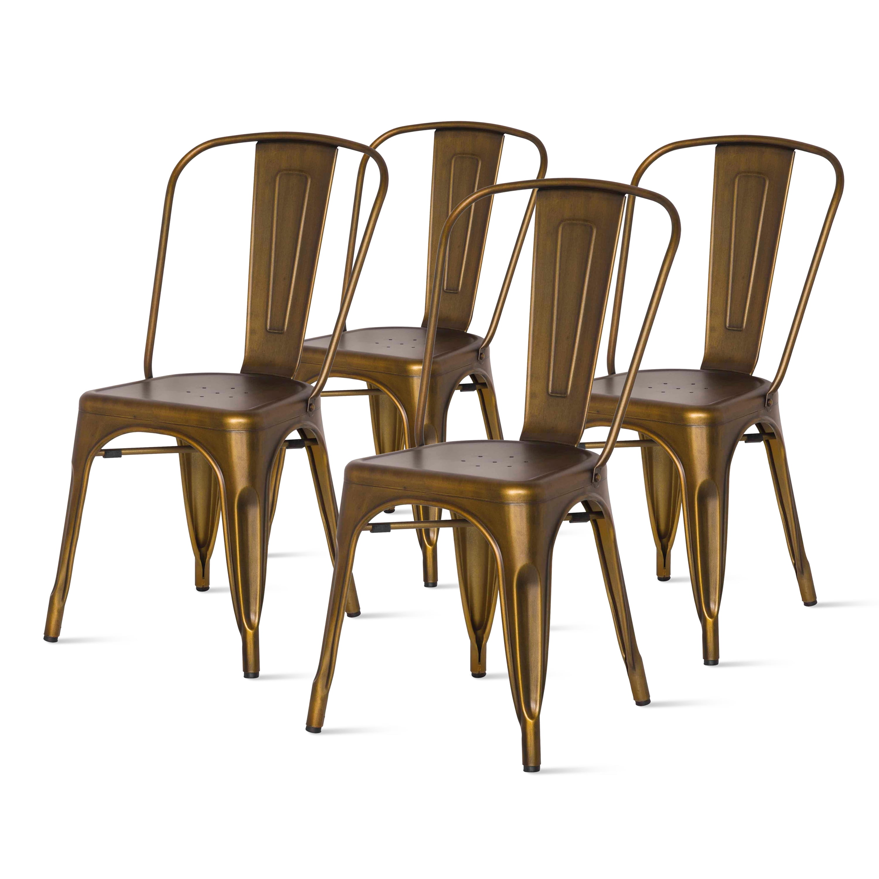 Metropolis Stackable Metal Side Chair (Set of 4), Multiple Colors ...