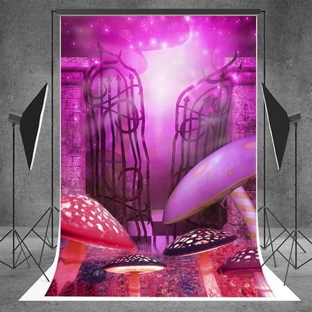 YUSDECOR 5x7ft Child Birthday Party Backdrops Dreas Big Mushroom ...