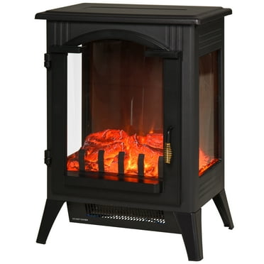Della 20" Freestanding Electric Fireplace Heater Flame Display Log Wood ...