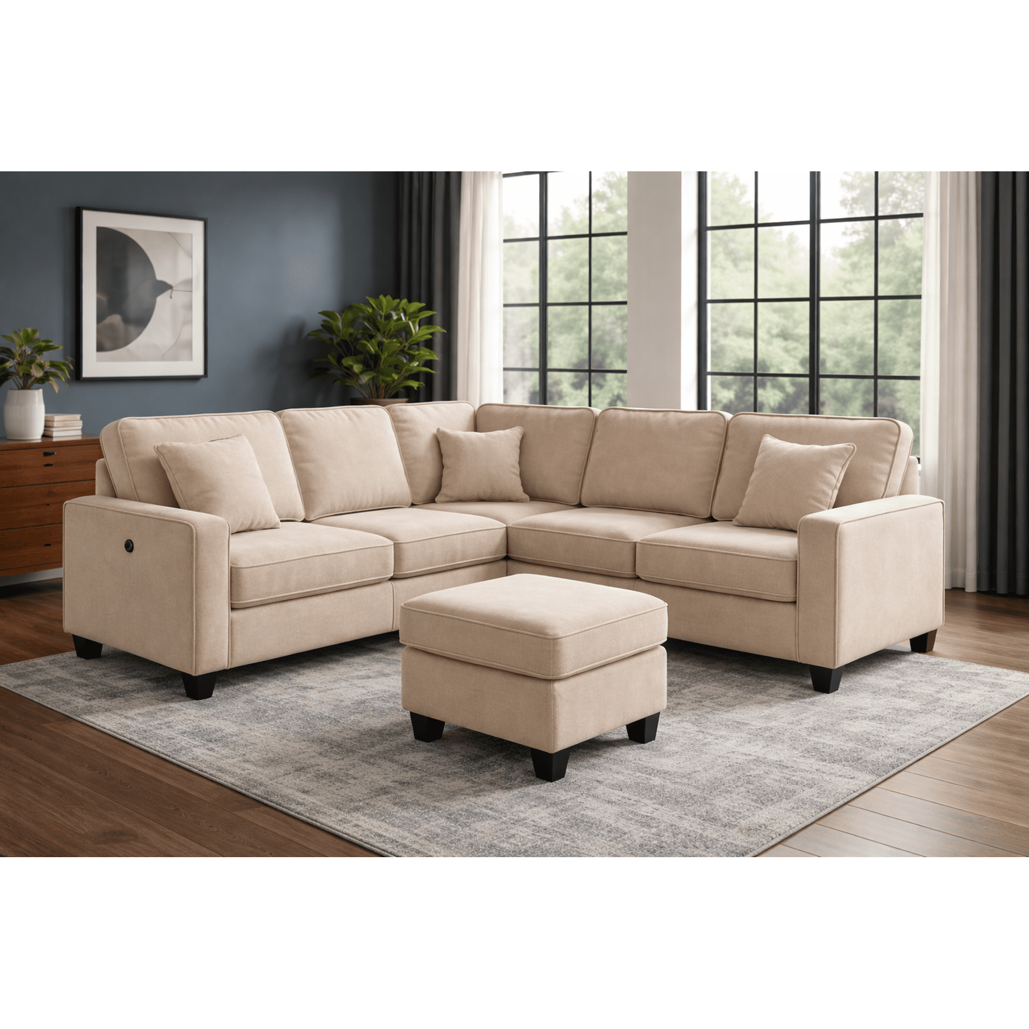 Click here for K-Living Cameron Sectional In Toscana Grey Fabric prices